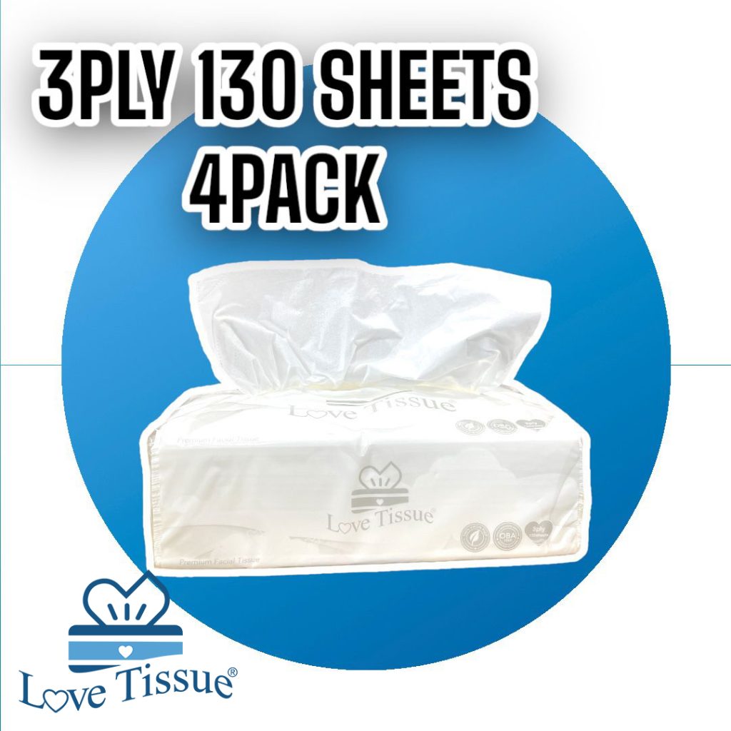 LOVE TISSUE 3PLY 130 SHEET 4PACK (16 PCS) – Love Water